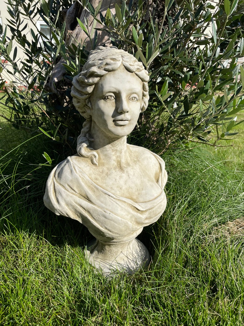 French Maid Bust Statue Reconstituted Stone Classic Outdoor - Etsy