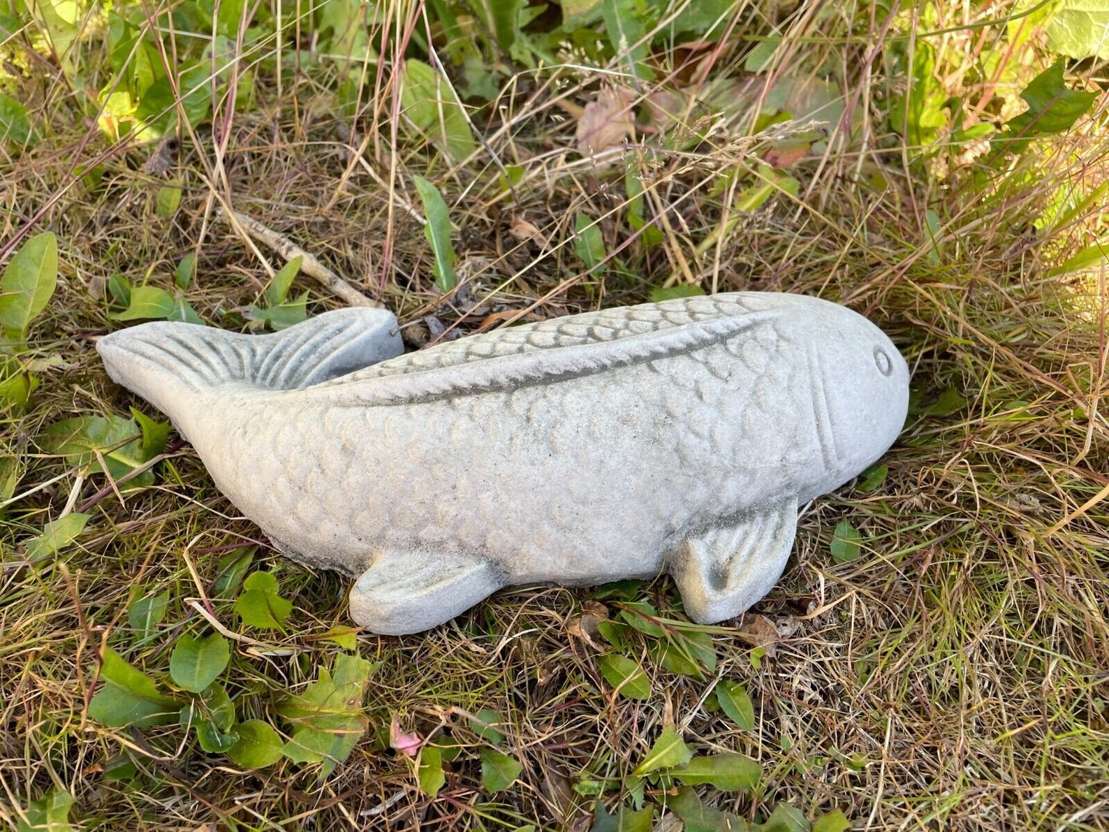 Koi Carp Fish Stone Garden Statue outdoor Animal Fishing - Etsy