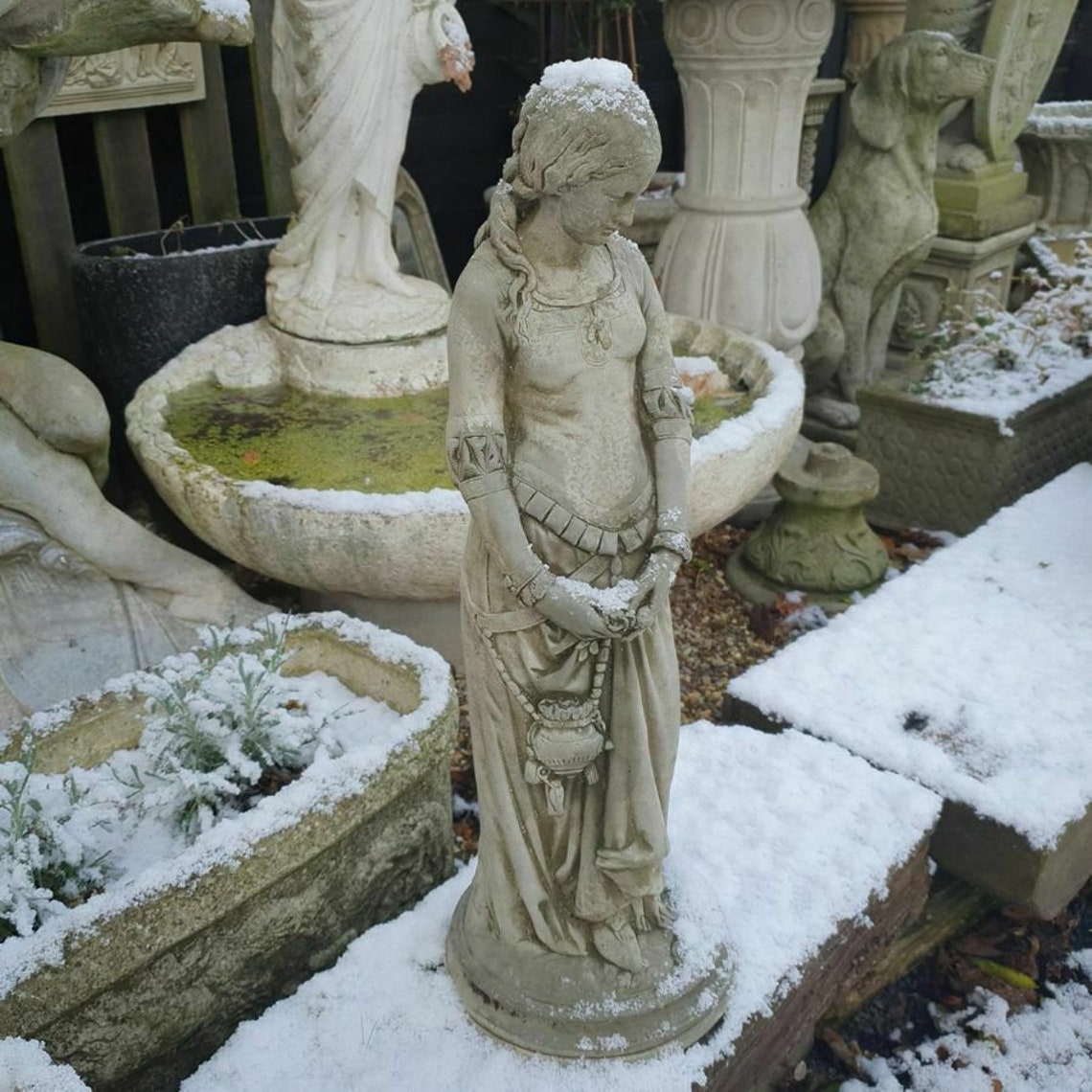 Princess Stone Statue | Outdoor Lady Woman Decoration Garden Ornament ...