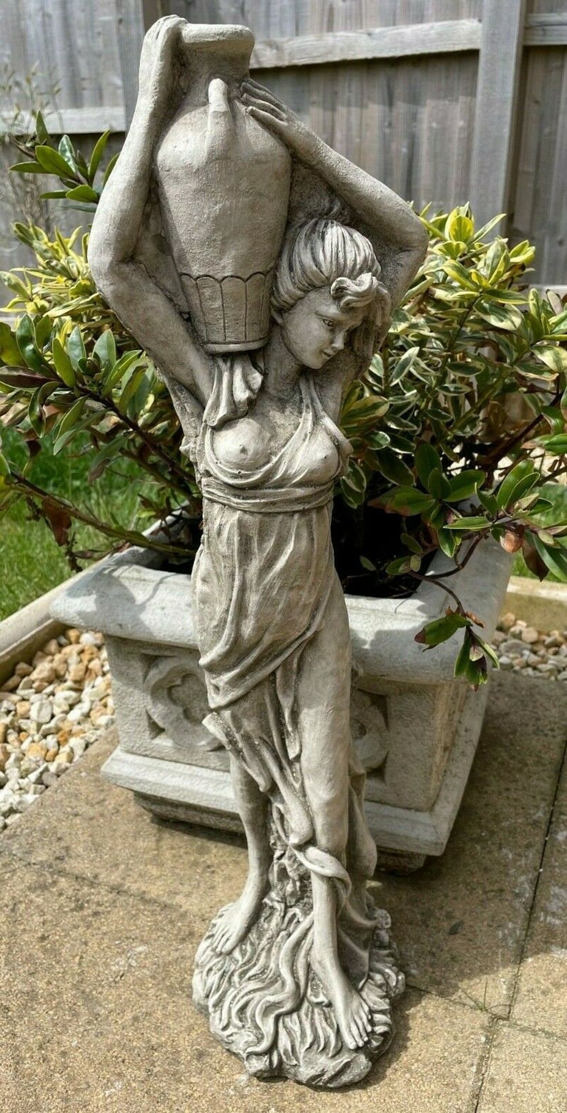 Lady With Wine Jug Stone Garden Statue Outdoor Classical - Etsy