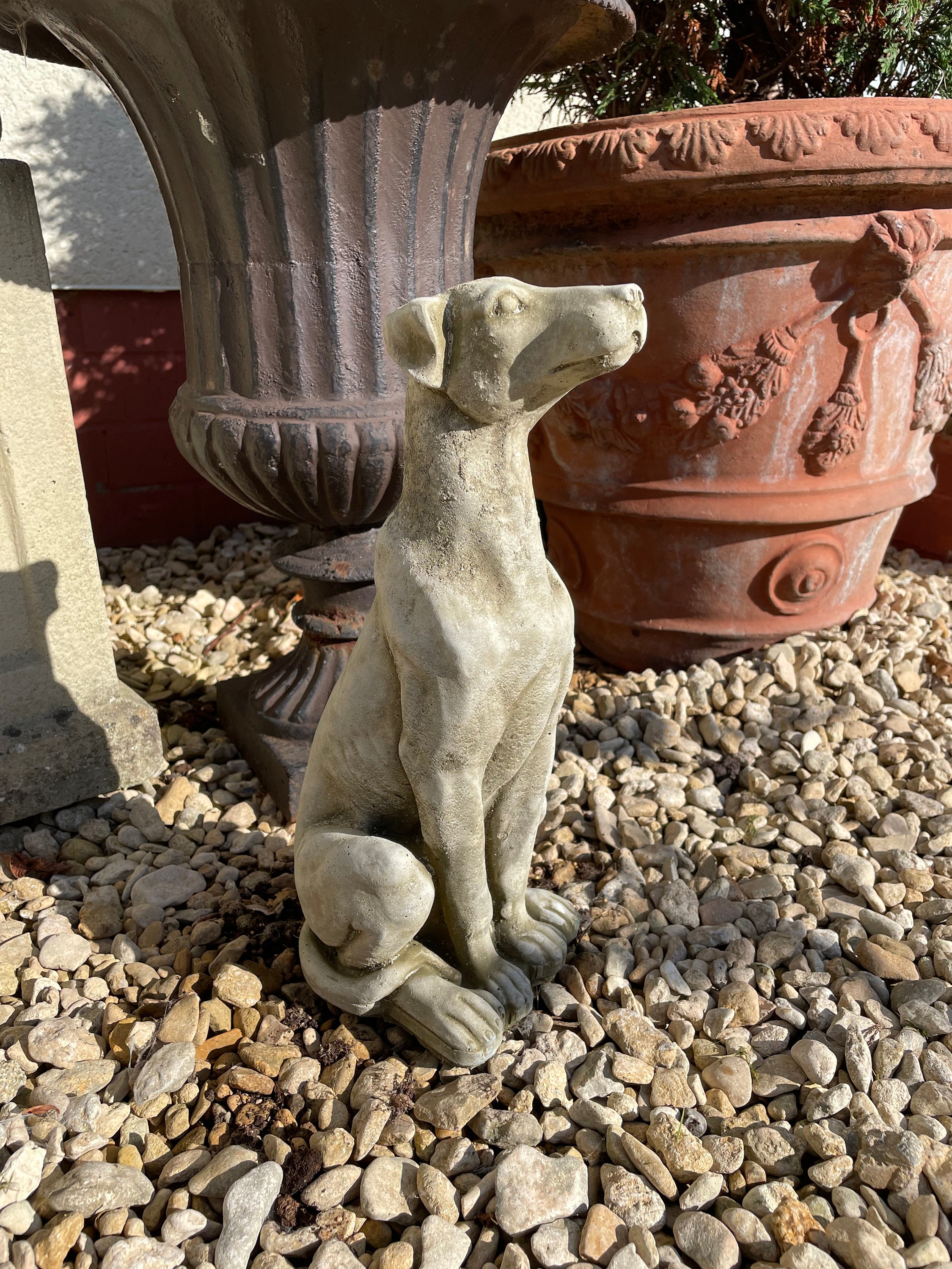 Sitting Puppy Dog Stone Statue Animal Puppy Garden Outdoor | Etsy UK