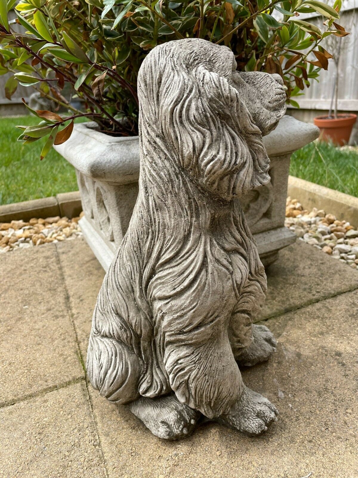 Spaniel Stone Statue Animal Puppy Dog Outdoor Garden | Etsy UK