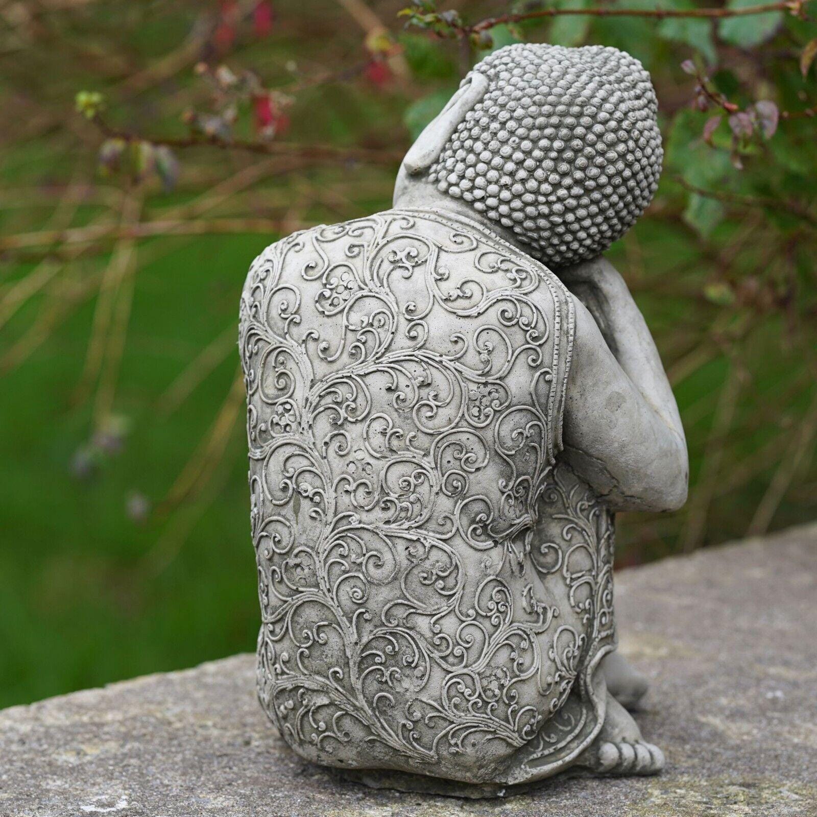 Large Sleepy Buddha Stone Statue | Oriental Outdoor Garden Ornament ...
