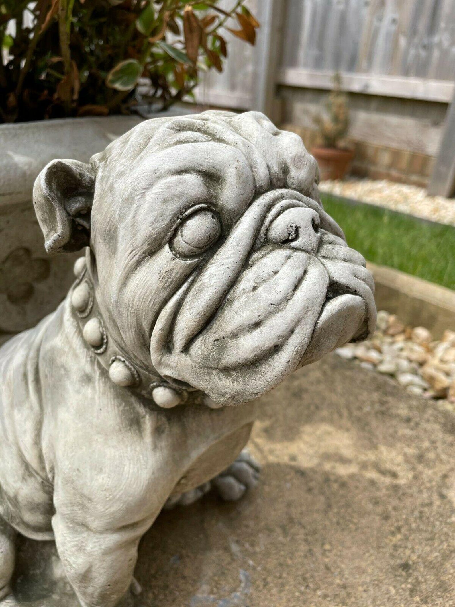 British English Bulldog Stone Statue | Animal Dog Puppy Outdoor Garden ...