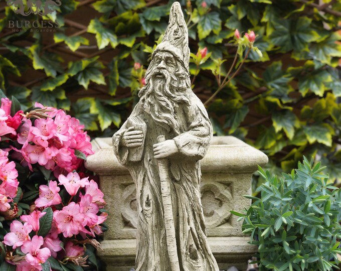 Wizard Warlock Stone Statue Outdoor Stone Mythical Magic Garden ...