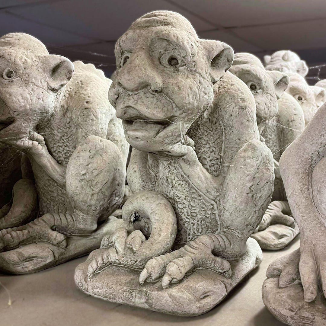 Talon Gargoyle Stone Statue | Gremlin Mythical Outdoor Decor Garden ...