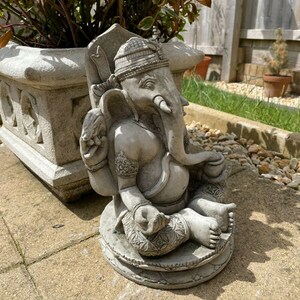 Oriental Ganesh Stone Garden Statue | Reconstituted Outdoor Buddha ...