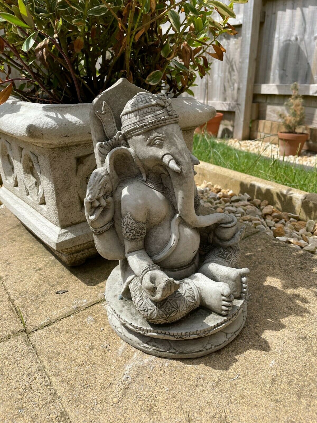 Oriental Ganesh Stone Garden Statue Reconstituted Outdoor - Etsy UK