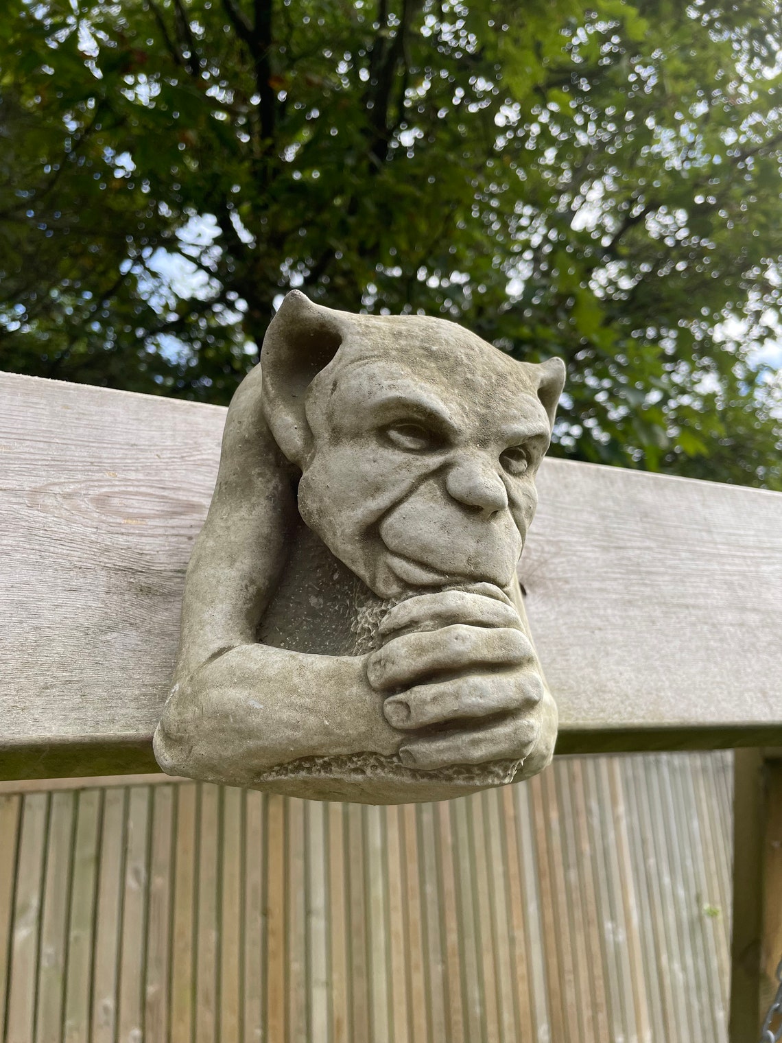 Hanging Gargoyle Stone Statue gremlin Sprite Outdoor - Etsy