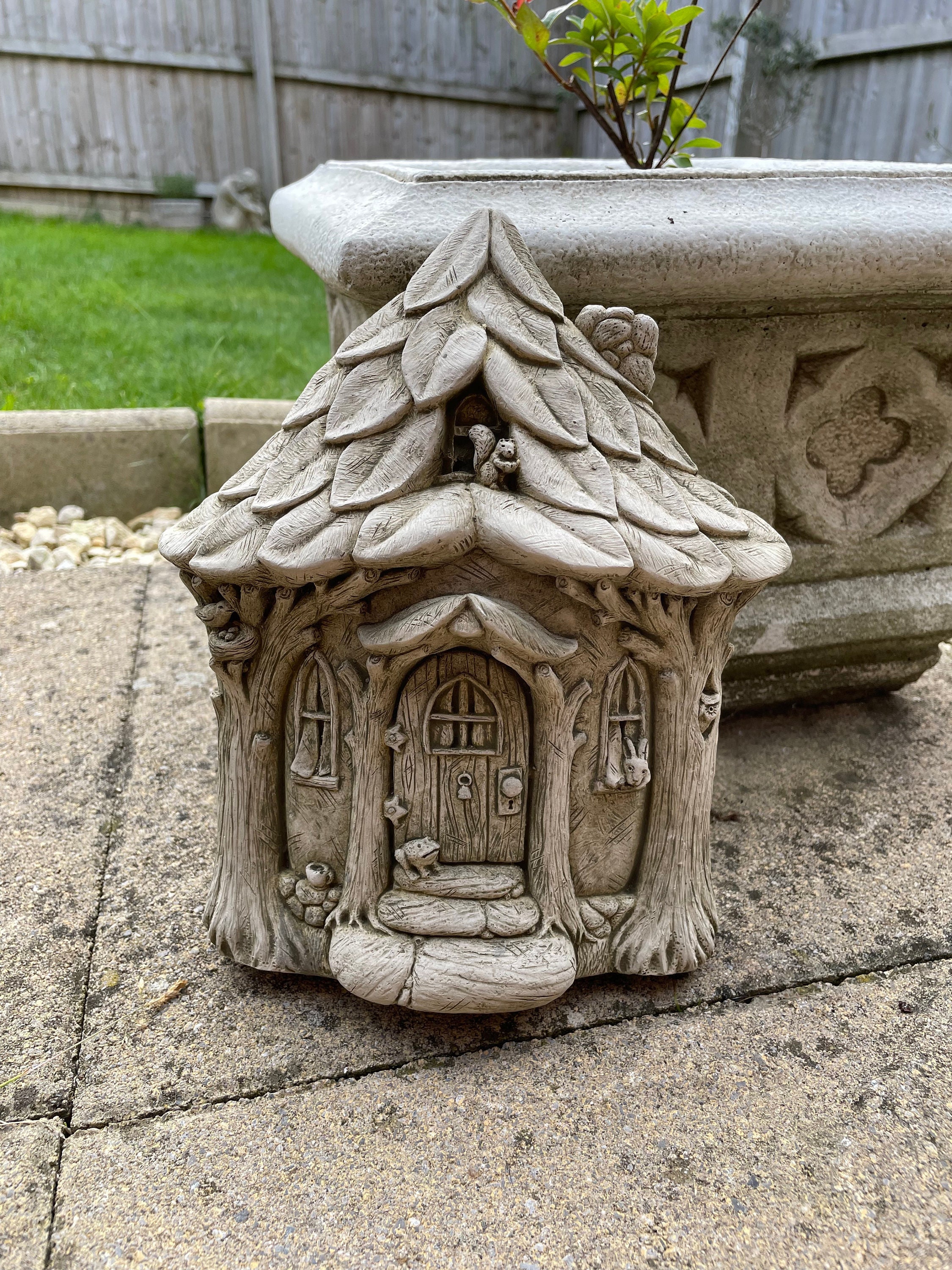 Fairy House Stone Statue Garden Outdoor Home Tree Animal - Etsy