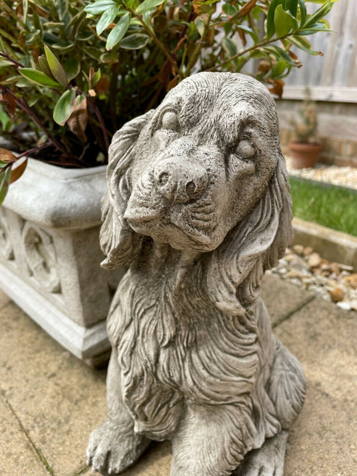 Spaniel Stone Statue Animal Puppy Dog Outdoor Garden | Etsy UK