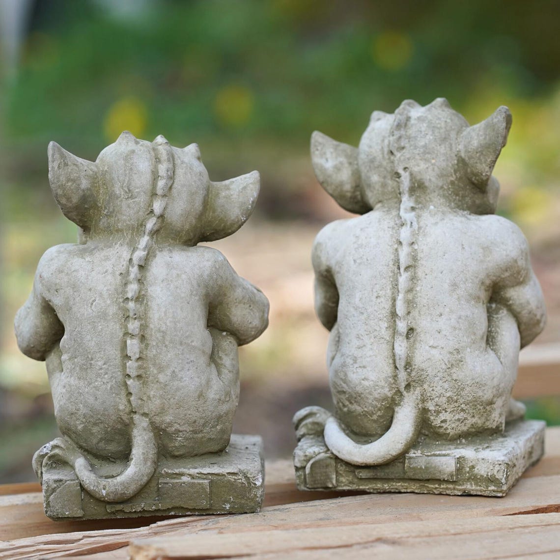 Watchful Gargoyle Stone Statue Gremlin Sprite Outdoor Garden Ornament ...
