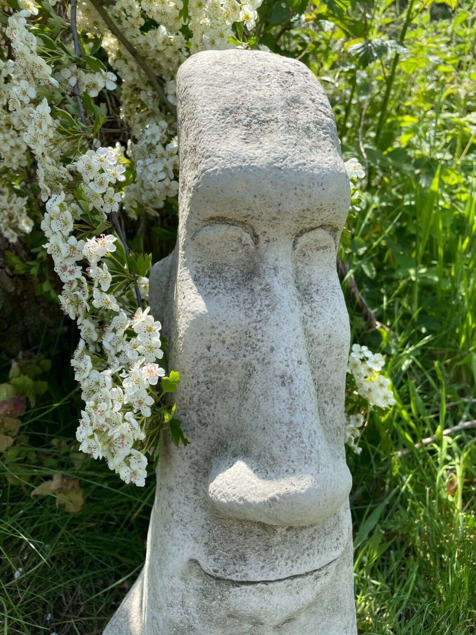 Easter Island Moai Head Bust Stone Statue |reconstituted Garden Outdoor ...