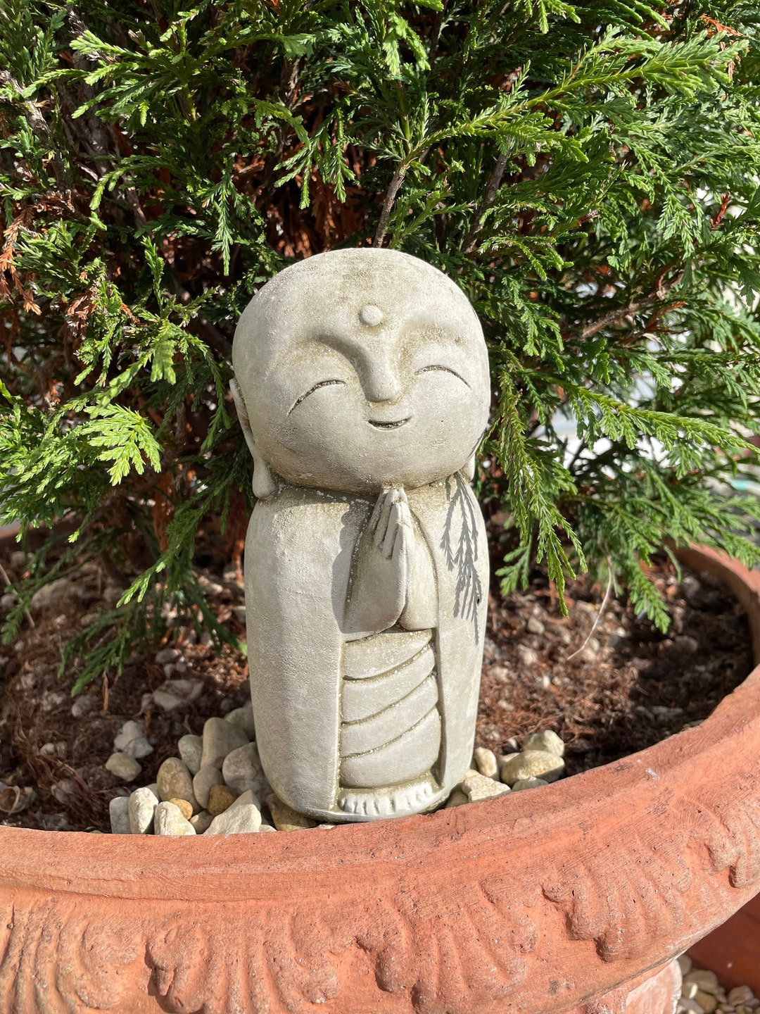 Lovely Monk Stone Statue | Zen Buddha Oriental Garden Outdoor ...
