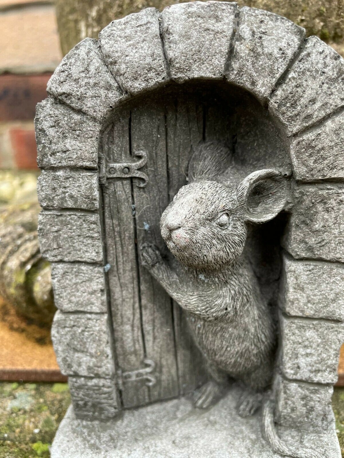 Mouse Door Stone Statue Garden Outdoor Home Tree Animal - Etsy