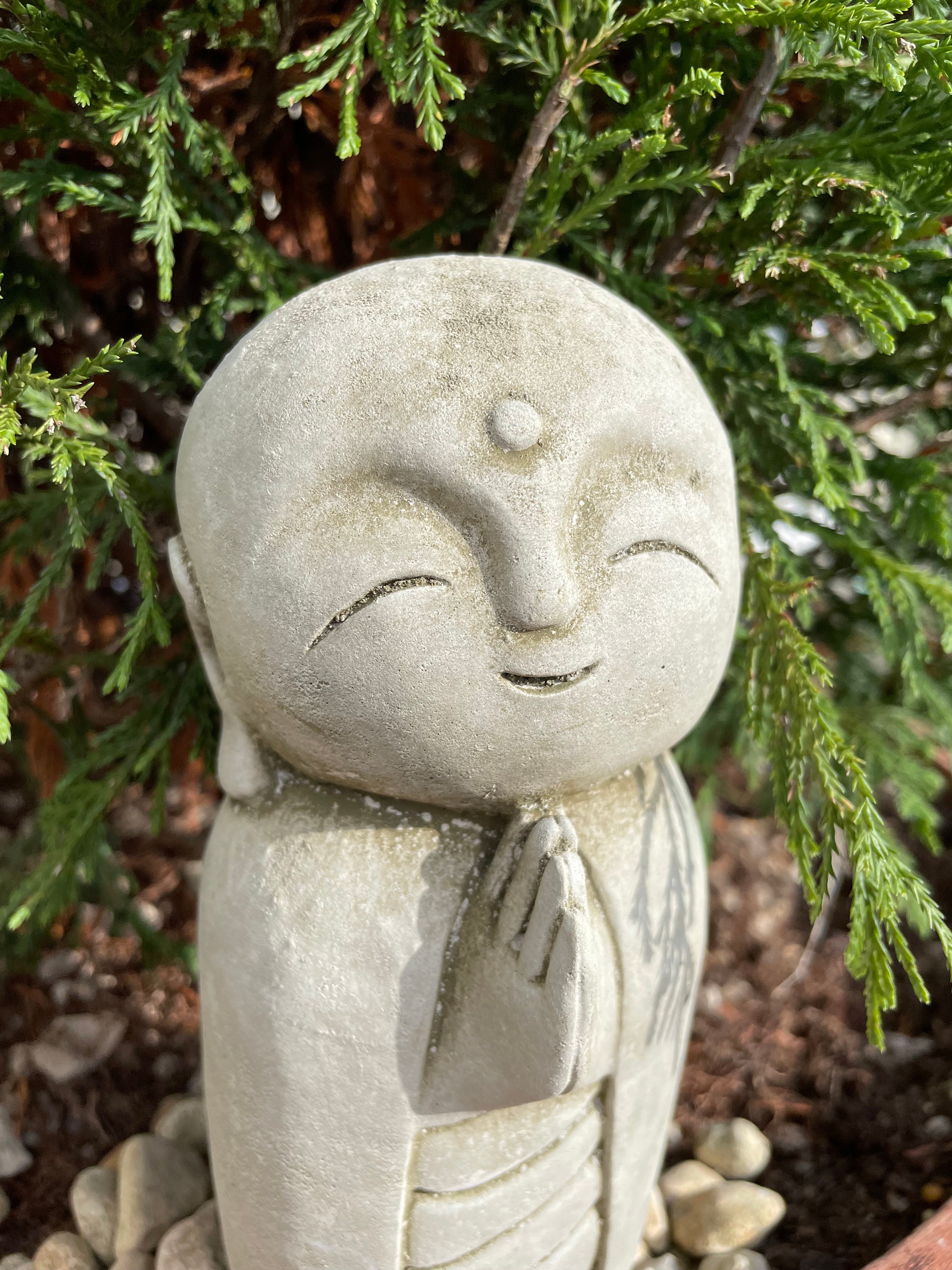 Lovely Monk Stone Statue Buddha Oriental Garden Outdoor - Etsy