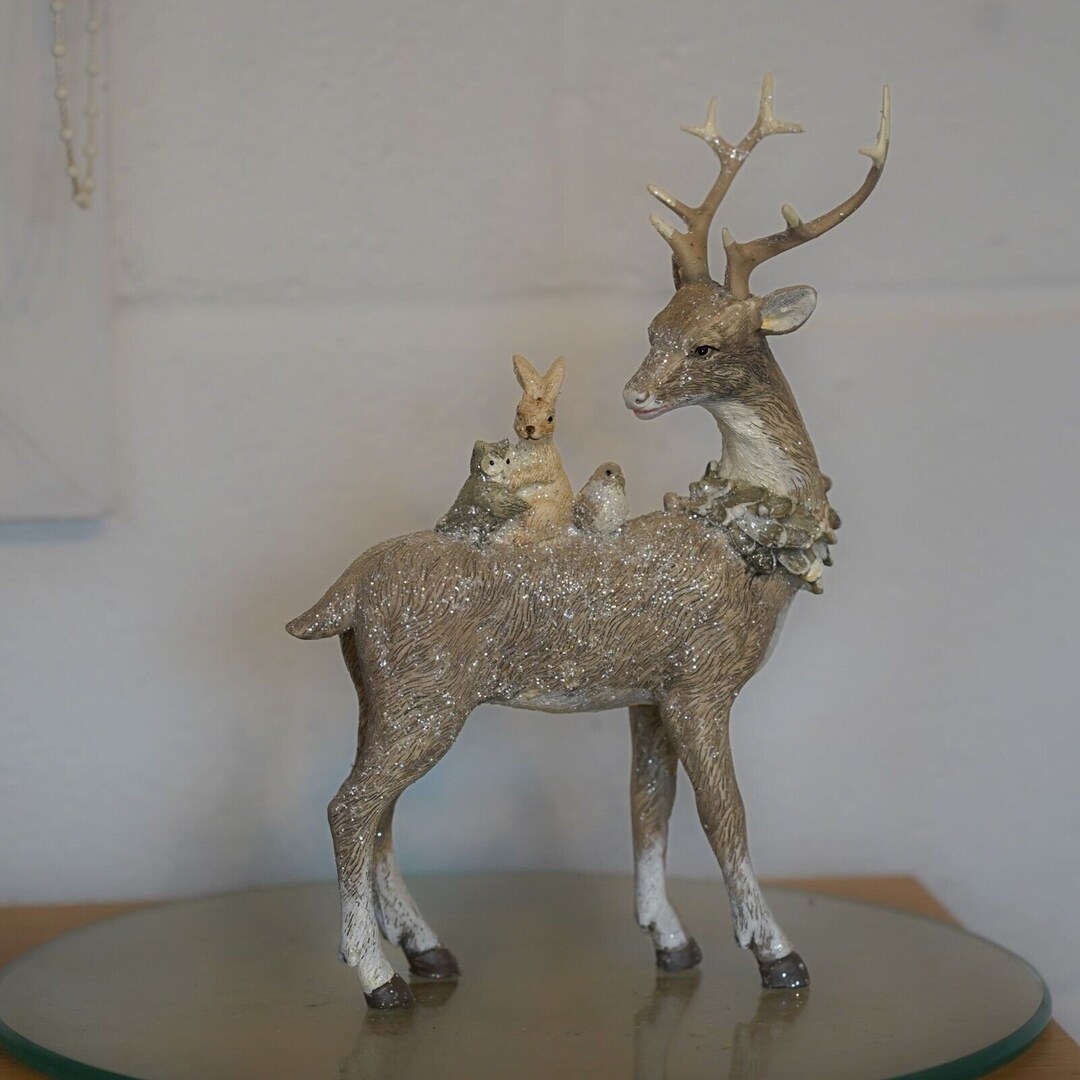 Standing Stag Animals Resin Christmas Ornament Xmas Rudolph Home ...