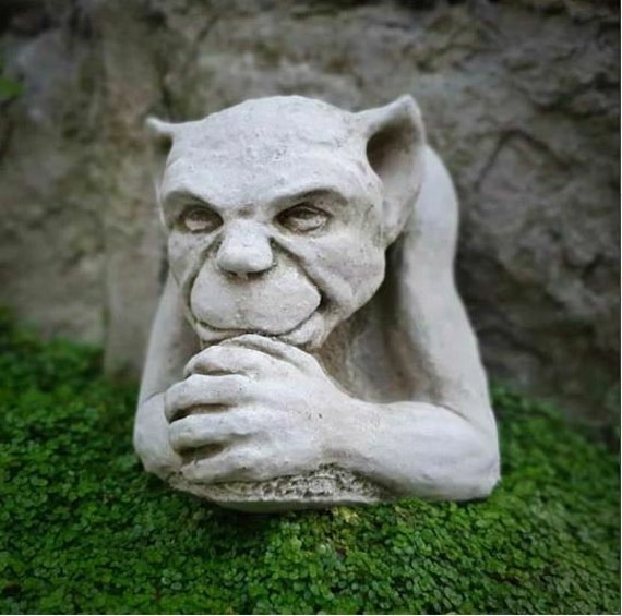 Hanging gargoyle stone statue gremlin sprite outdoor | Etsy