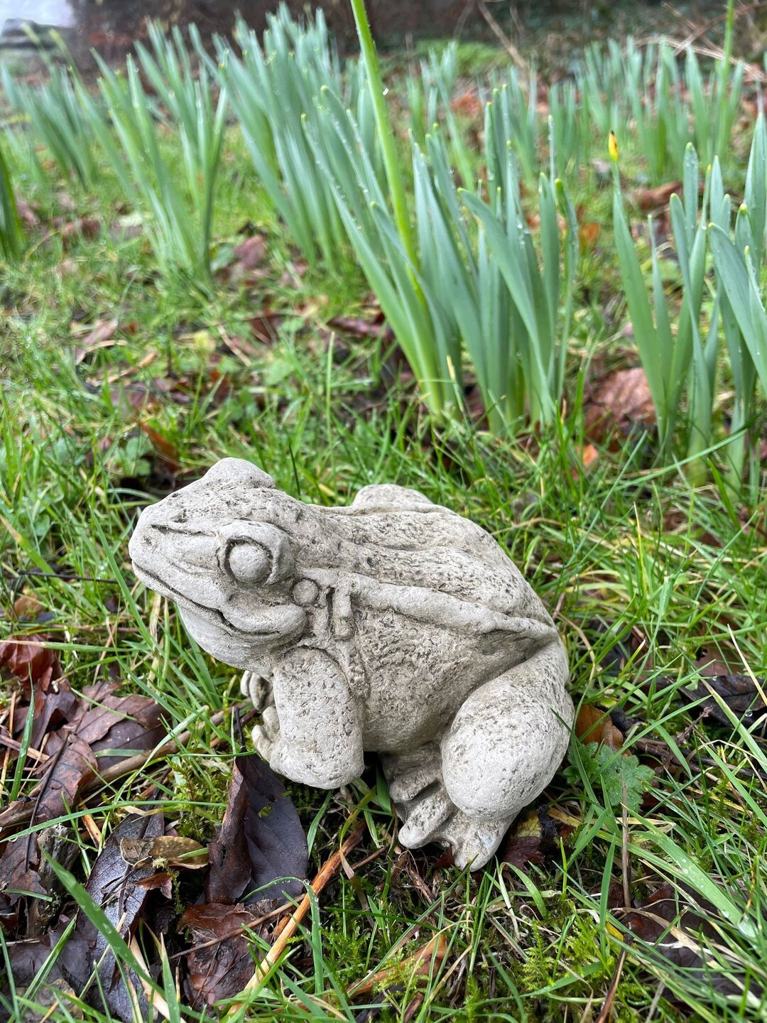 Frog Stone Garden Statue | Outdoor Animal Sculpture Toad Ornament ...
