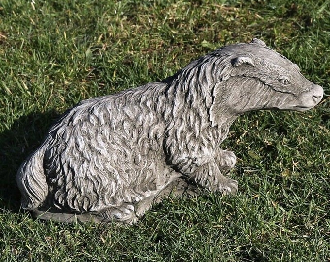Badger Stone Statue British Wildlife Animal Outdoor Decoration Garden ...