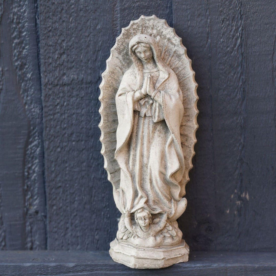 Virgin Mary Stone Statue | Christian Jesus Religious Garden Decoration ...