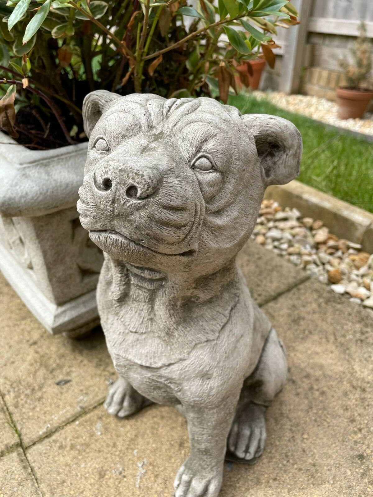 Staffordshire bull terrier stone statue animal pup dog | Etsy