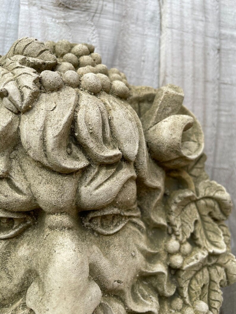 Bacchus Greenman Stone Plaque Garden Outdoor Home Statue - Etsy