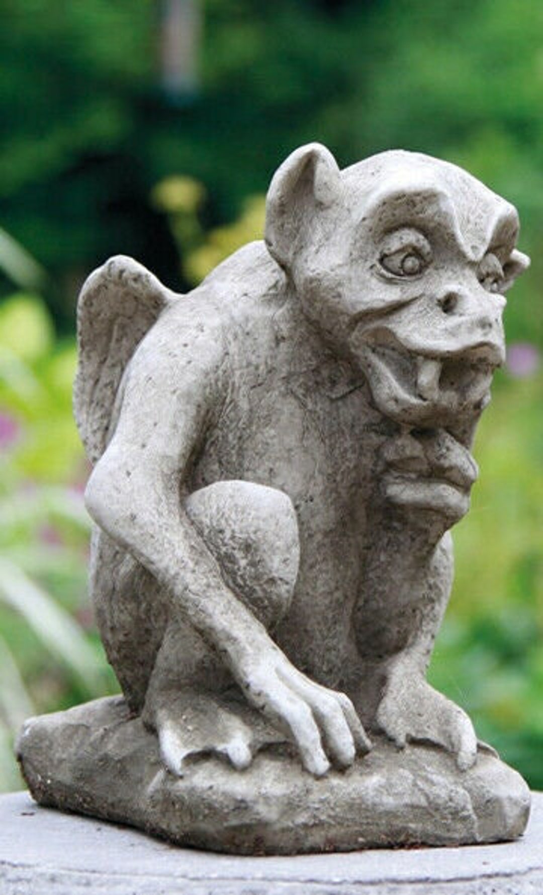 Thinking Gargoyle Stone Statue Gremlin Mythical Outdoor Decor Garden ...