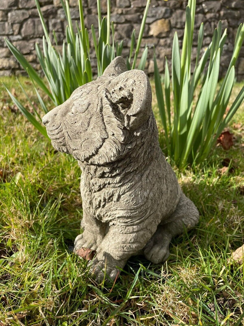 Tiger Cub Stone Statue Bengal Animal India Tigress Outdoor - Etsy