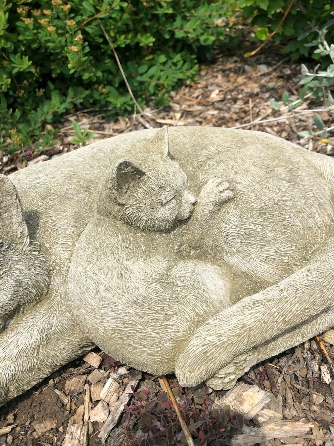 Cat & Kitten Statue Reconstituted Stone Animal Concrete - Etsy