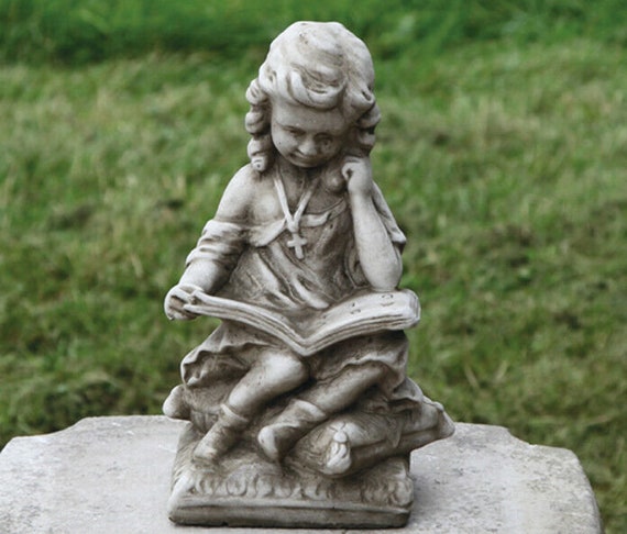 Garden Decoration Outdoor & Gardening Boy reading stone statue outdoor ...