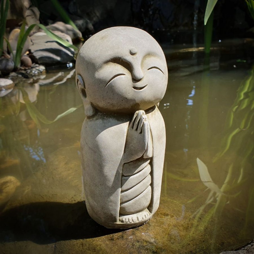 Lovely Monk Stone Statue Buddha Oriental Garden Outdoor Decoration ...