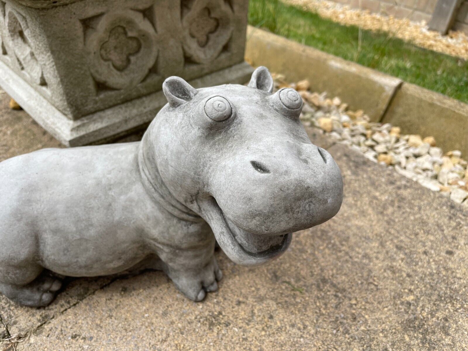 Hippo Stone Garden Statue | Outdoor Classical Animal African Sculpture ...