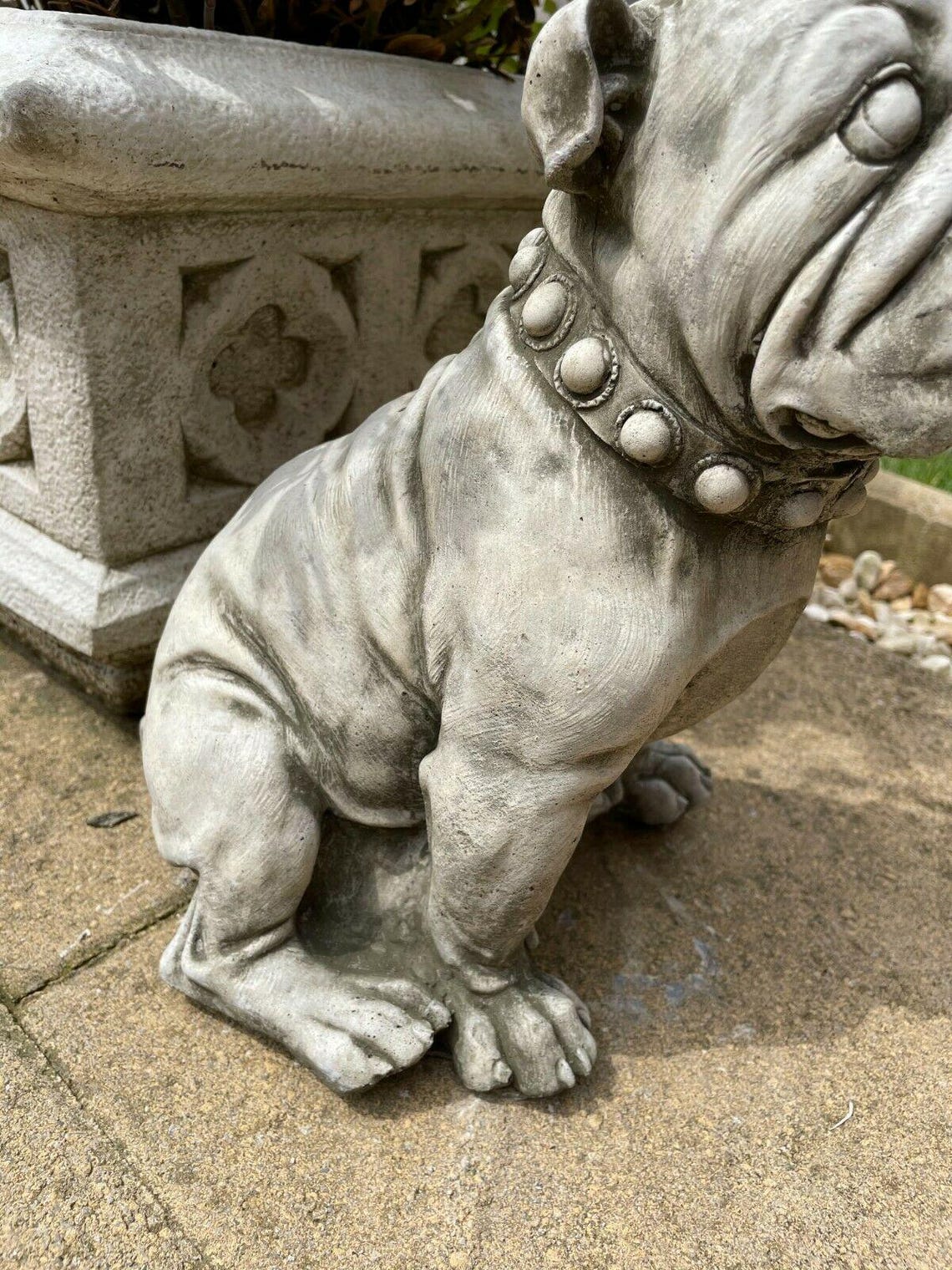 British English Bulldog Stone Statue | Animal Dog Puppy Outdoor Garden ...