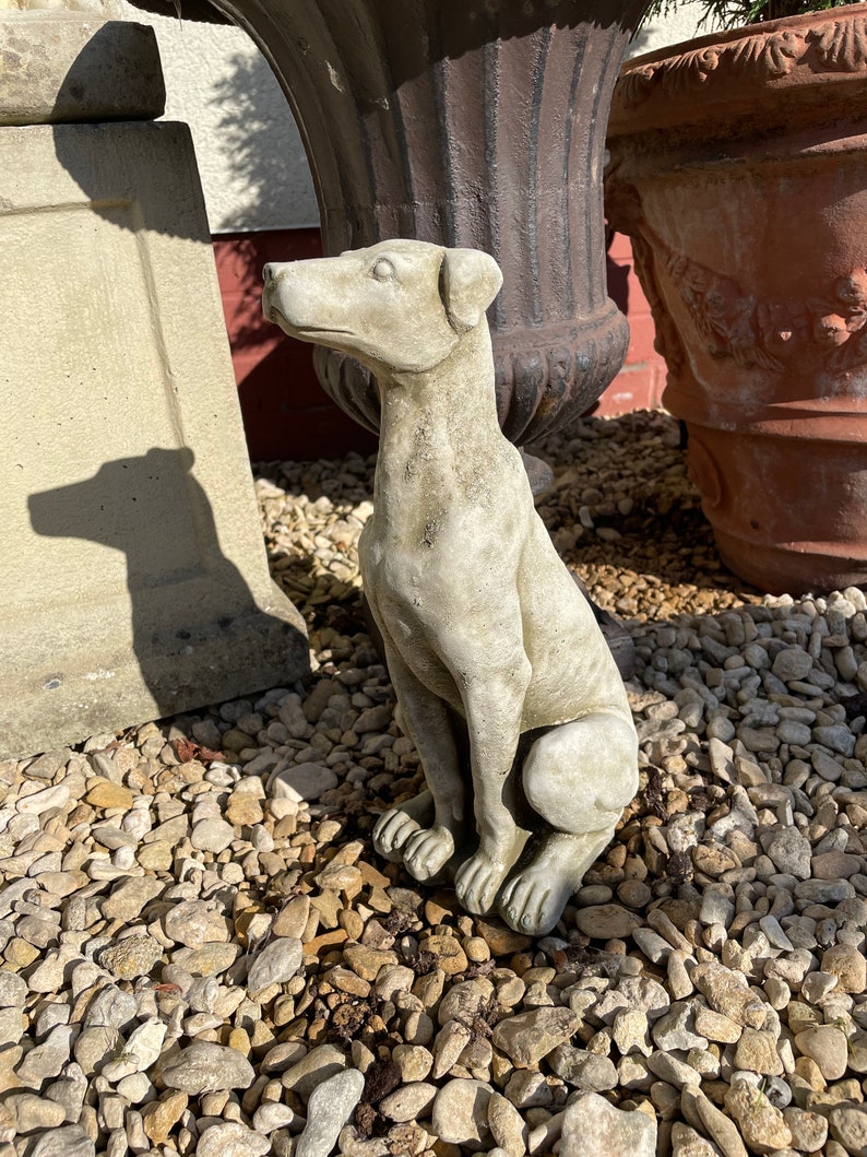 Sitting Puppy Dog Stone Statue Animal Puppy Garden Outdoor - Etsy