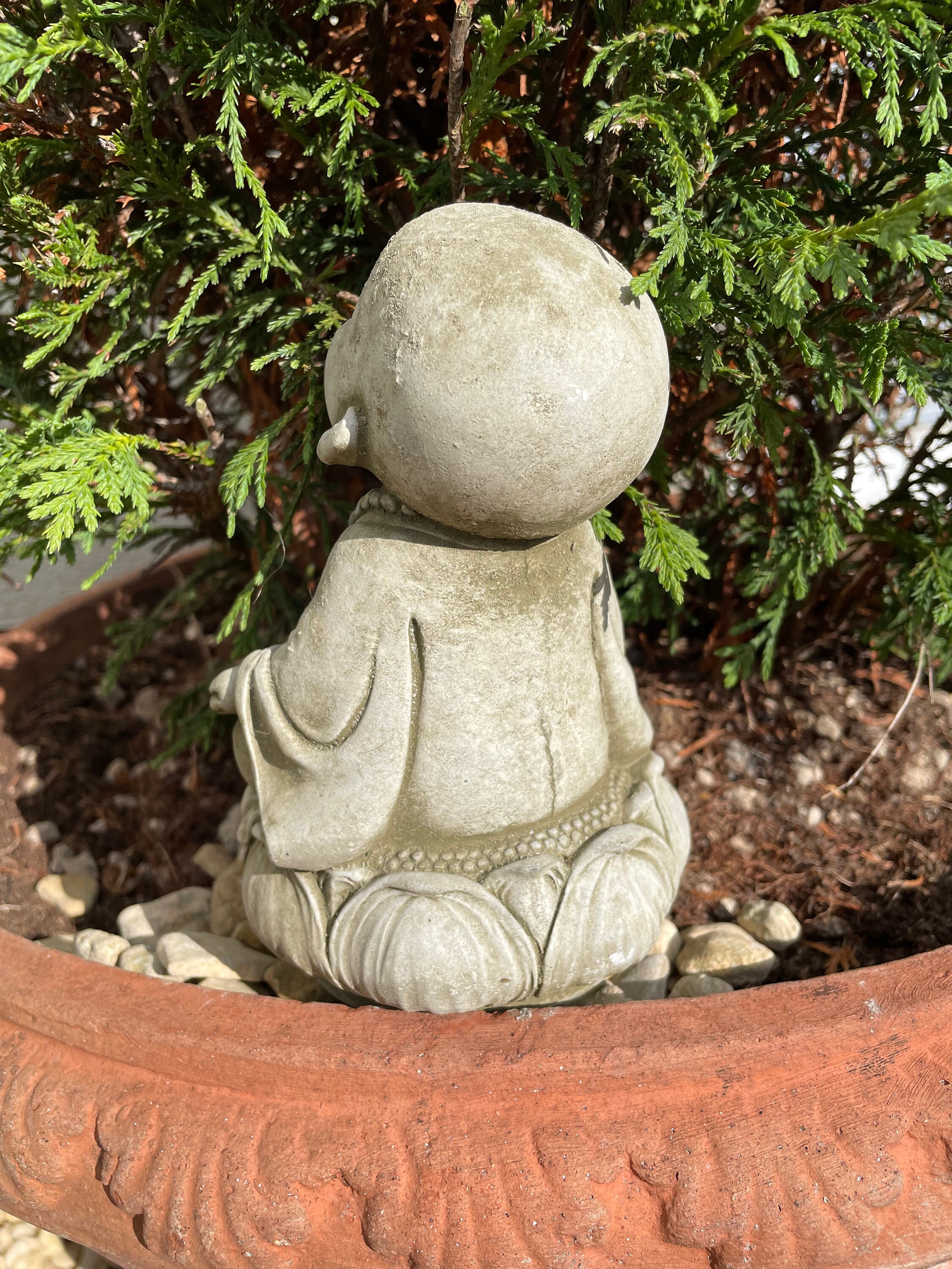 Zen Monk Stone Statue Outdoor Garden Buddha Reconstituted - Etsy