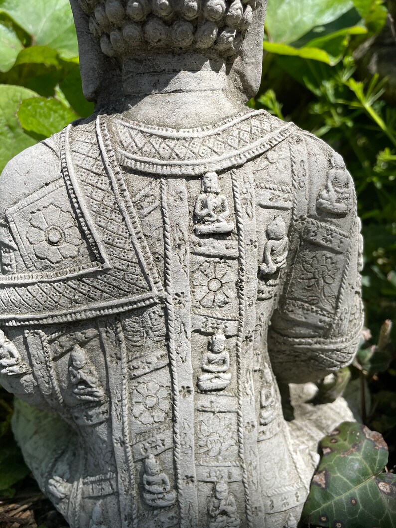 Oriental Tealight Buddha Statue Reconstituted Stone Concrete - Etsy