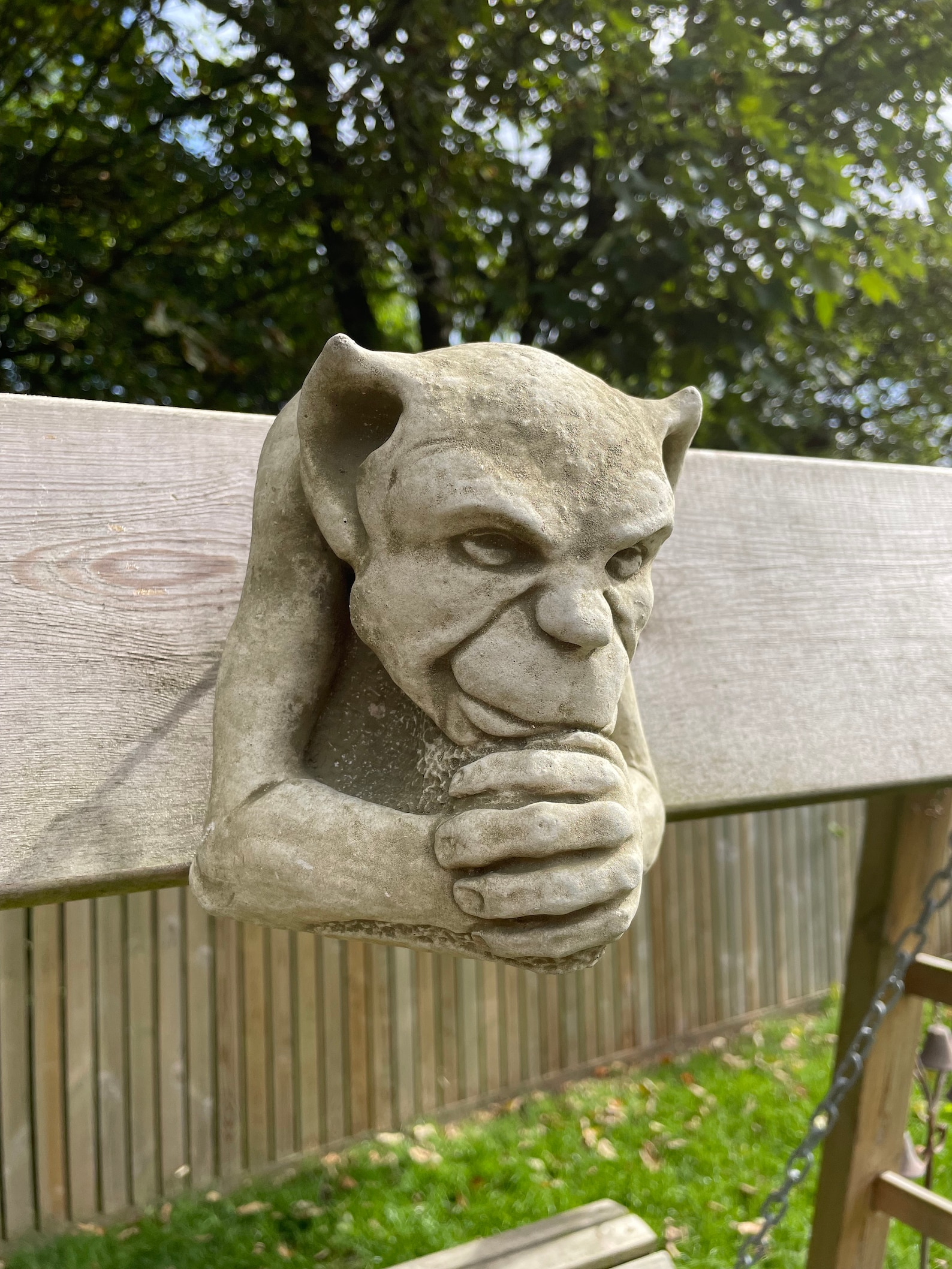 Hanging Gargoyle Stone Statue |gremlin Sprite Outdoor Decoration Garden ...