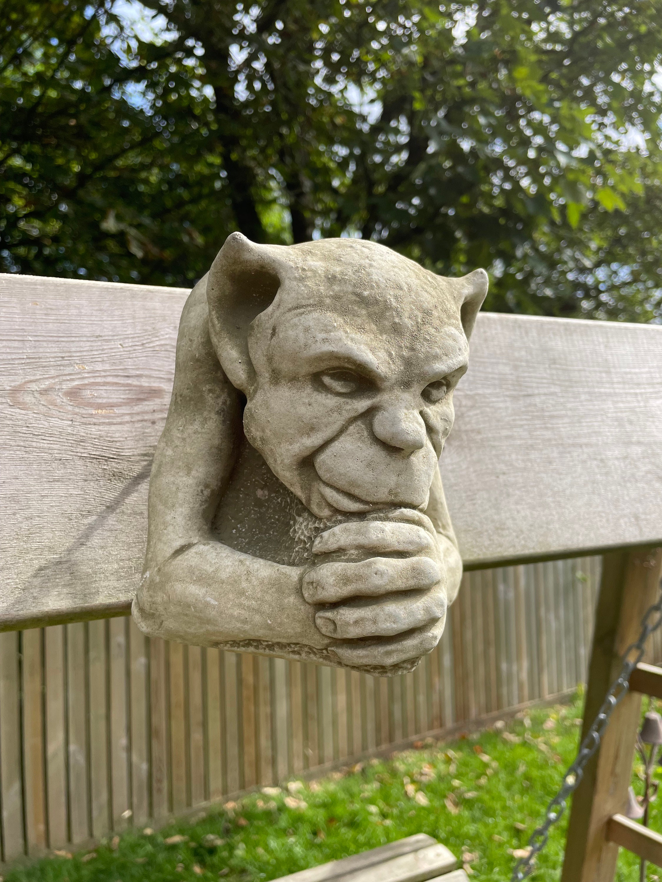 Hanging Gargoyle Stone Statue gremlin Sprite Outdoor - Etsy