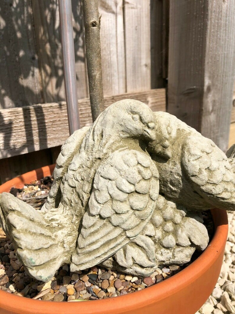 Reconstituted Stone Love Doves Statue Vintage Finish - Etsy UK