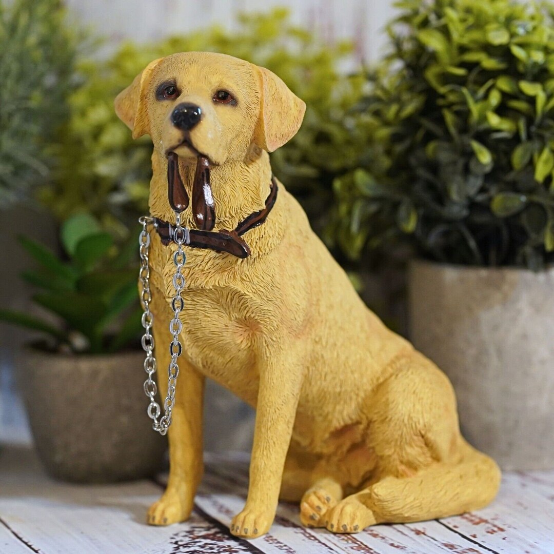 Golden Labrador Dog Blonde Resin Statue Home Ornament Puppy Lab Pet ...