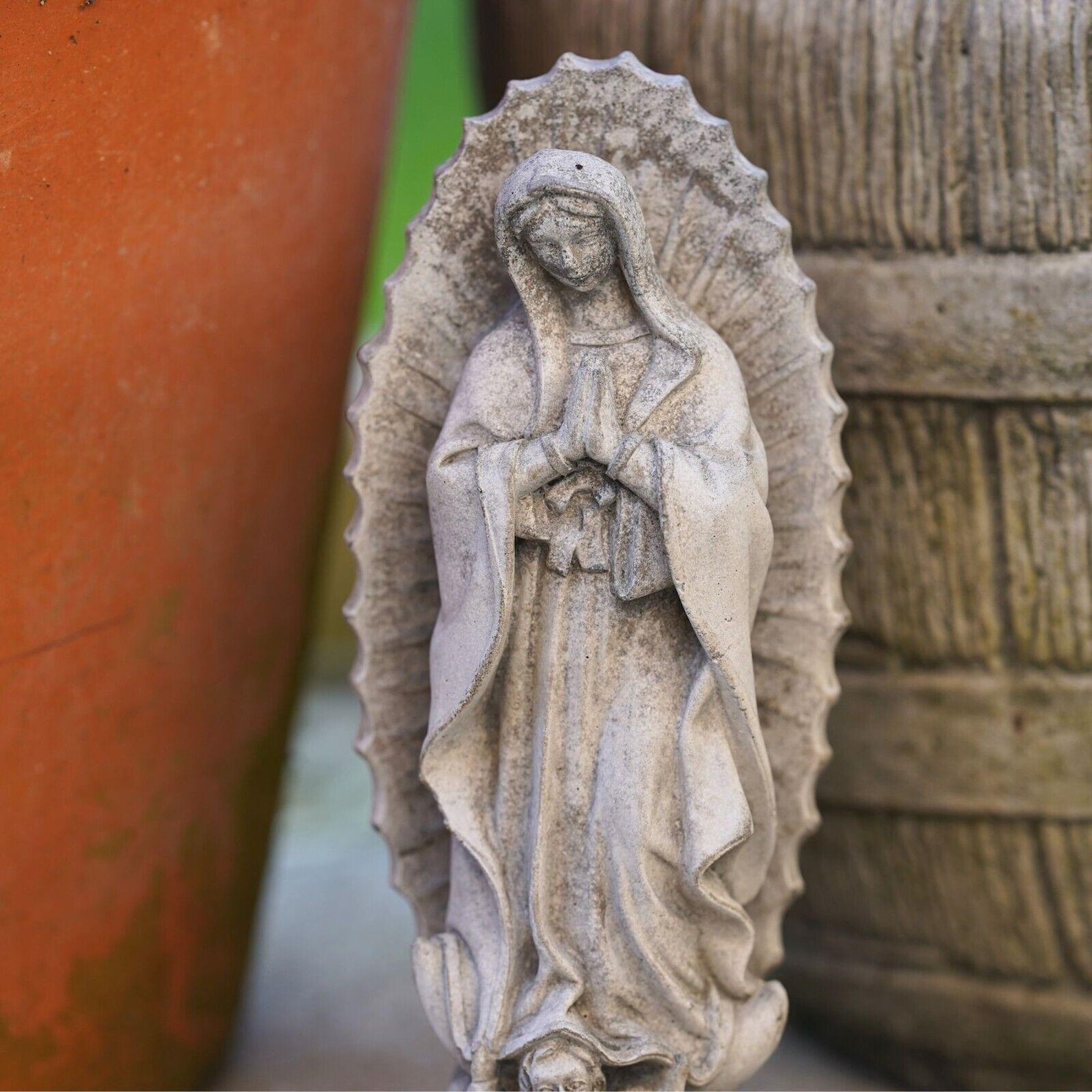 Virgin Mary Stone Statue | Christian Jesus Religious Garden Decoration ...