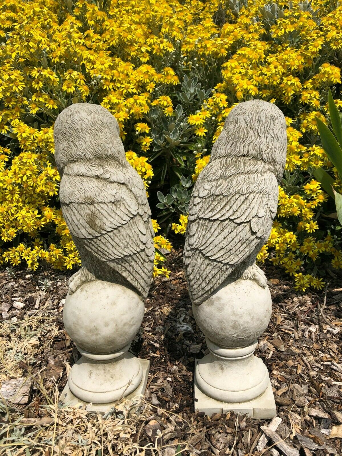 Pair of Barn Owl Finials Statues Reconstituted Stone - Etsy