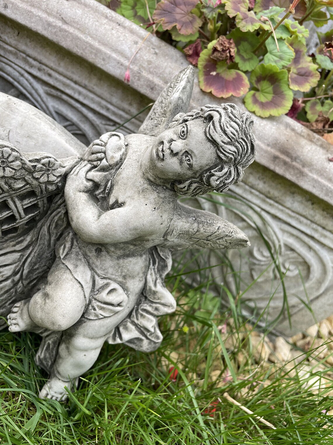 Cherub Planter Stone Statue garden Outdoor Classical Trough - Etsy