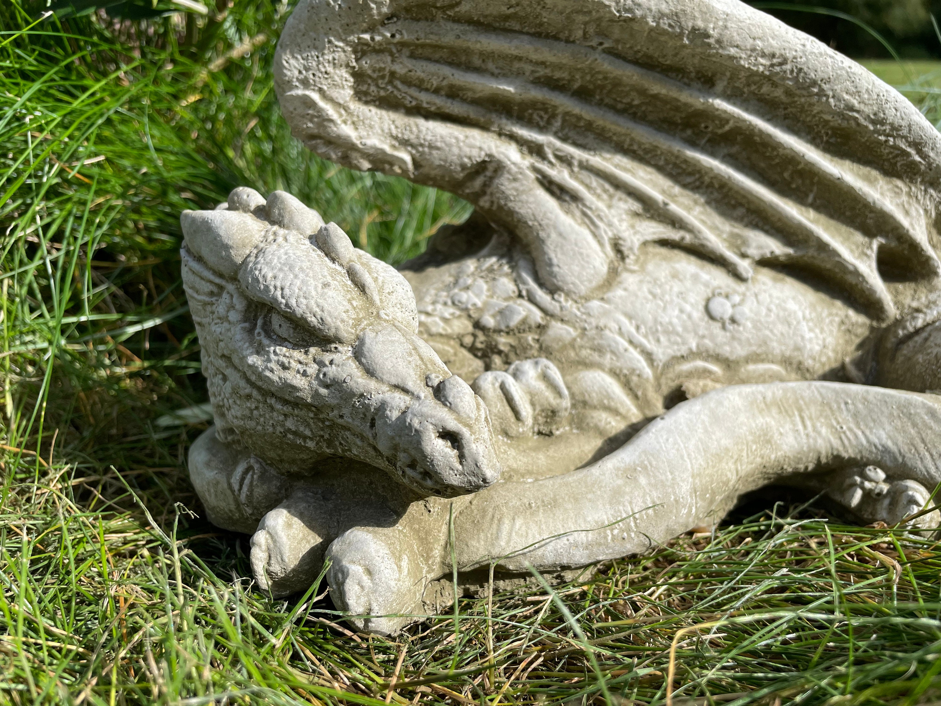 Winged Dragon Statue Stone Mythical Animal Concrete Garden - Etsy