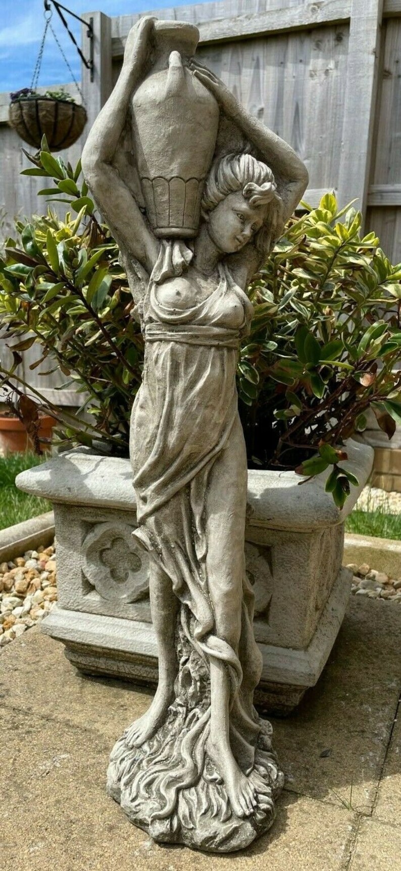 Lady With Wine Jug Stone Garden Statue Outdoor Classical - Etsy