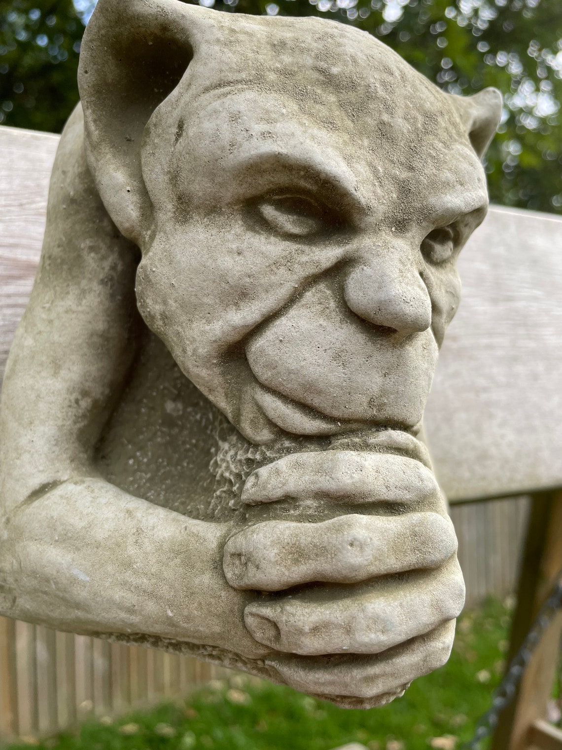 Hanging Gargoyle Stone Statue |gremlin Sprite Outdoor Decoration Garden ...