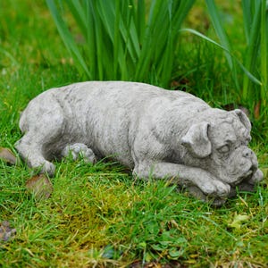 Boxer Dog Stone Statue | Outdoor Garden Ornament British Made Puppy Pet ...
