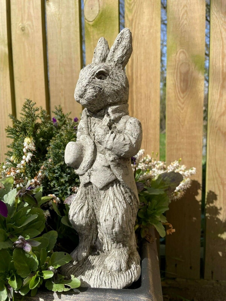 Mini Peter Rabbit Stone Statue Beatrix Potter Animal Garden | Etsy