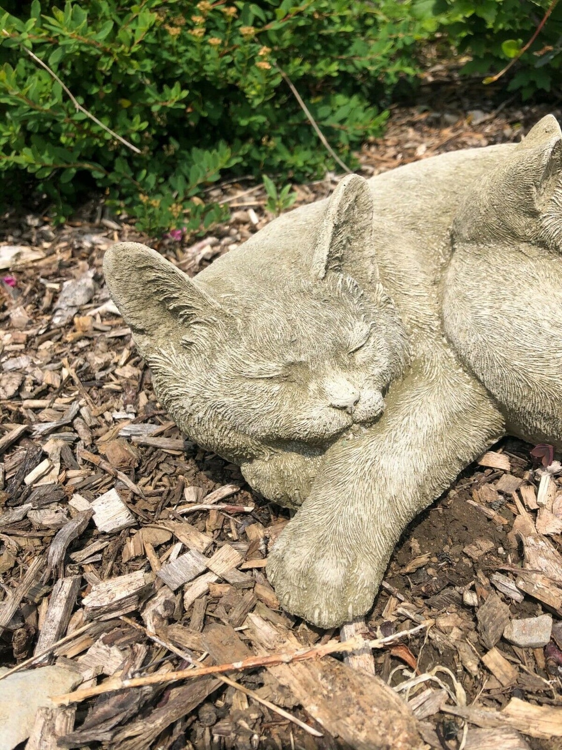 Cat & Kitten Statue Reconstituted Stone Animal Concrete - Etsy
